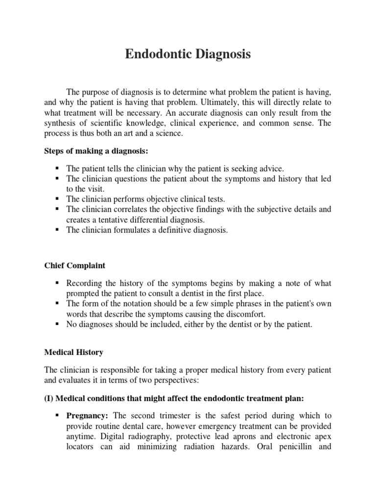 Diagnosis in Endodontics | PDF | Periodontology | Medical Specialties