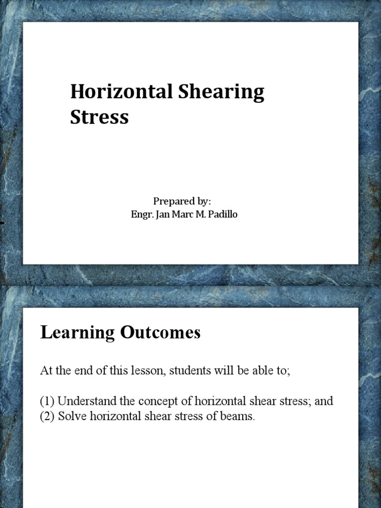 Horizontal Shearing Stress | PDF | Beam (Structure) | Stress (Mechanics)