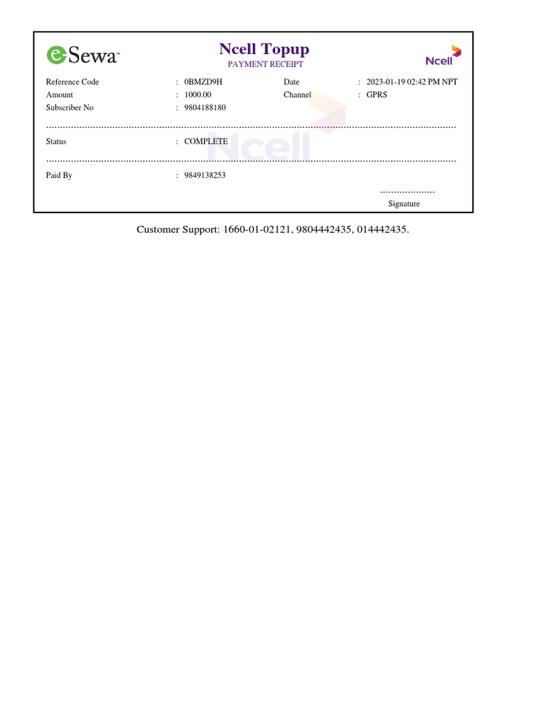Ncell Topup 2023-01-19 | PDF | Finance & Money Management