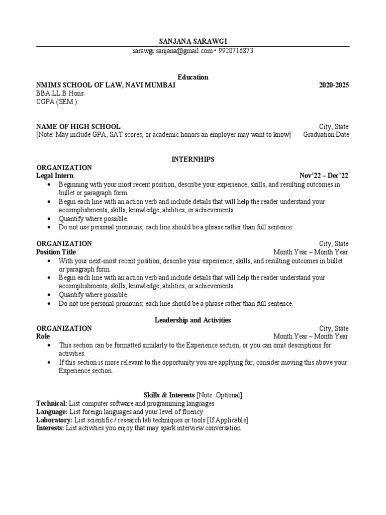 MAKE A COPY OF THE DOC - Harvard CV Template | PDF | Linguistics ...