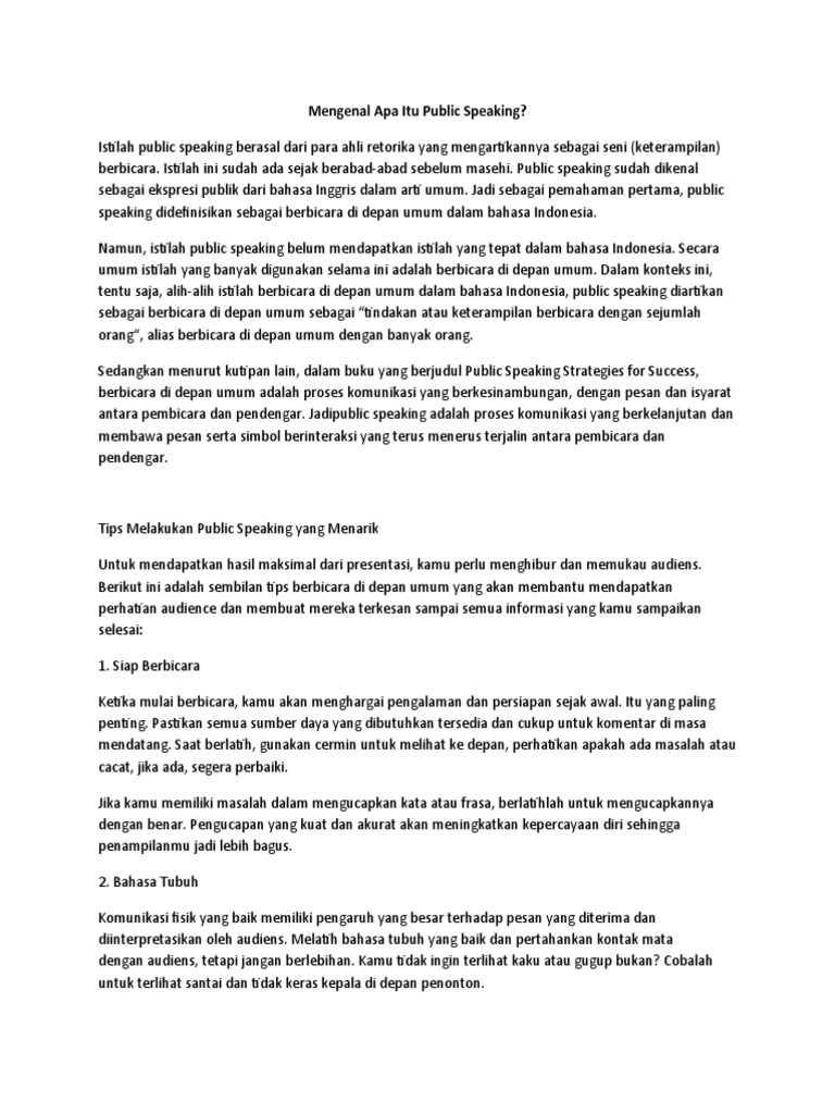 Public Speaking-WPS Office | PDF | Karier & Perkembangan