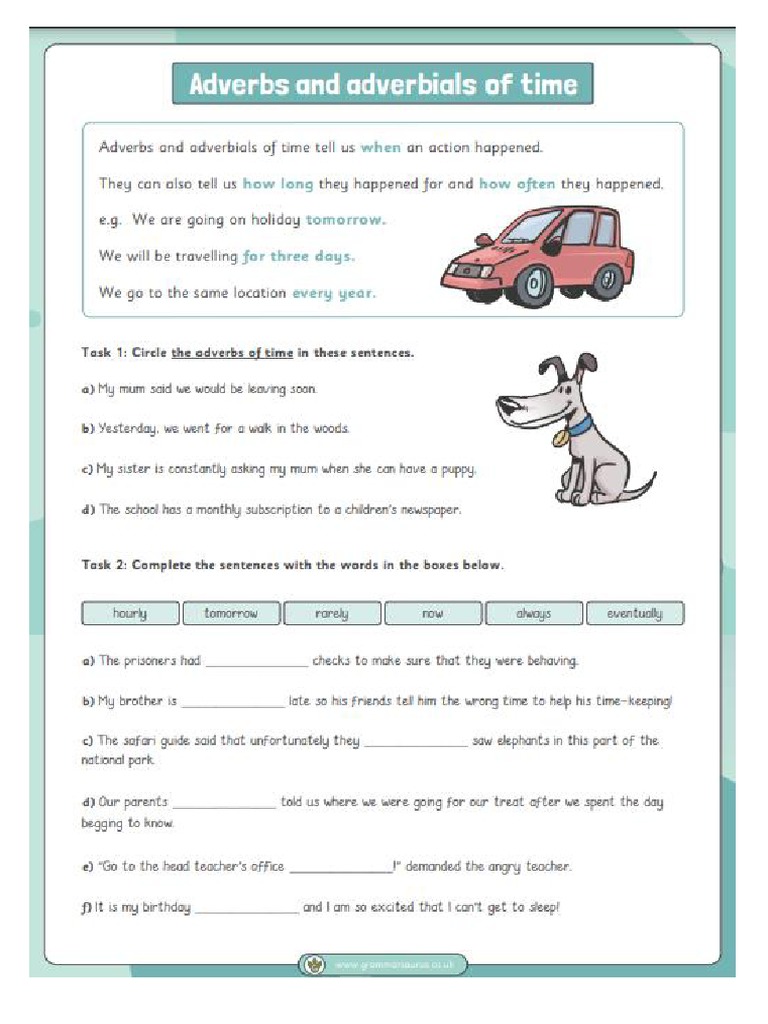 Adverbs of Time 2 | PDF