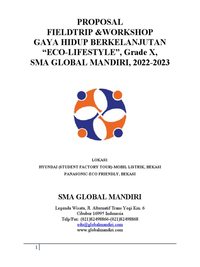 Proposal Fieldtrip Eco-Lifestyle | PDF