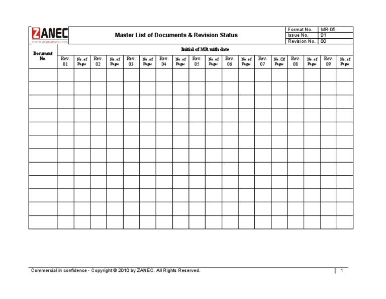 MR-05 Master List of External Documents | PDF