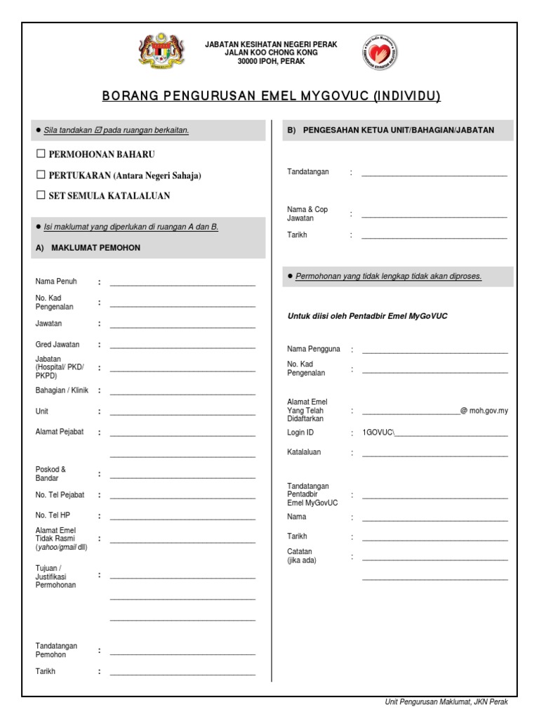 Borang Email Mygovuc 2.0 | PDF