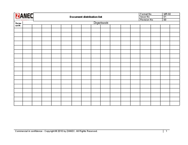 MR-02 Document Distribution List | PDF