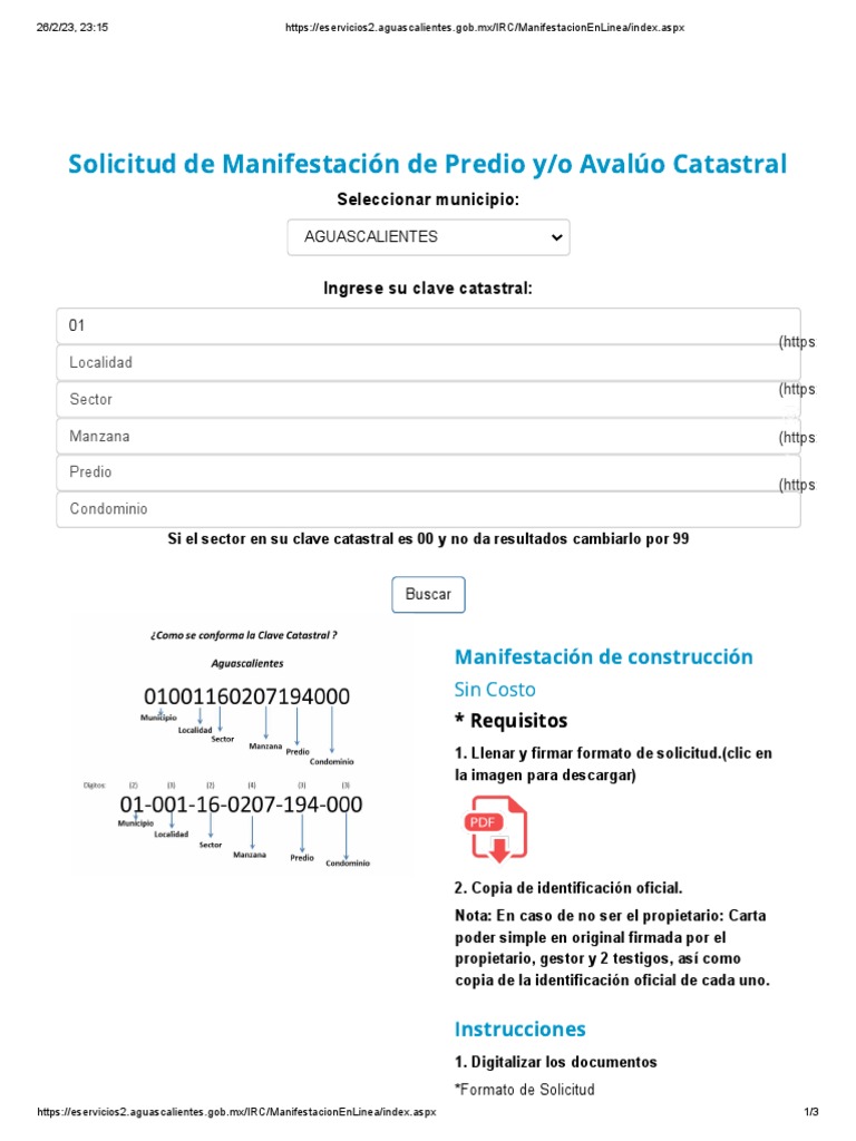 Manifestación de Predio y_o Avalúo Catastral.pdf | PDF