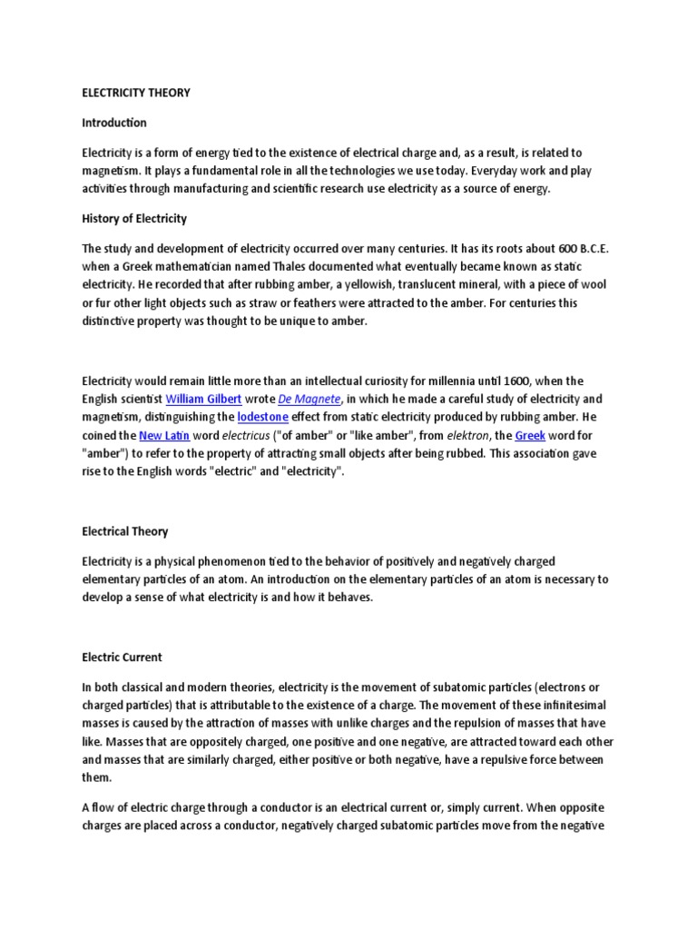 Electricity Theory | PDF | Electric Power | Root Mean Square