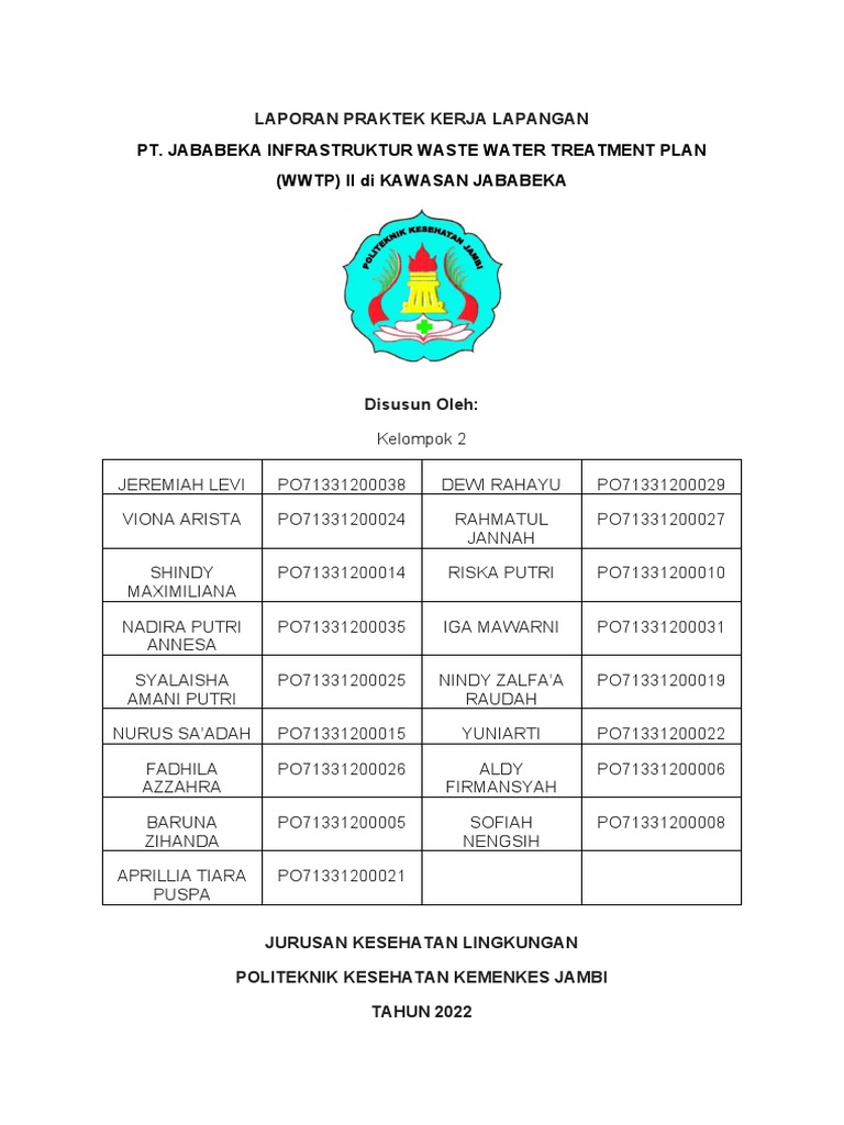 Laporan WWTP - Jababeka | PDF | Griya & Taman | Sains & Matematika