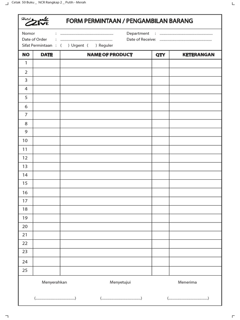 Form Permintaan - Pengambilan Barang PDF | PDF