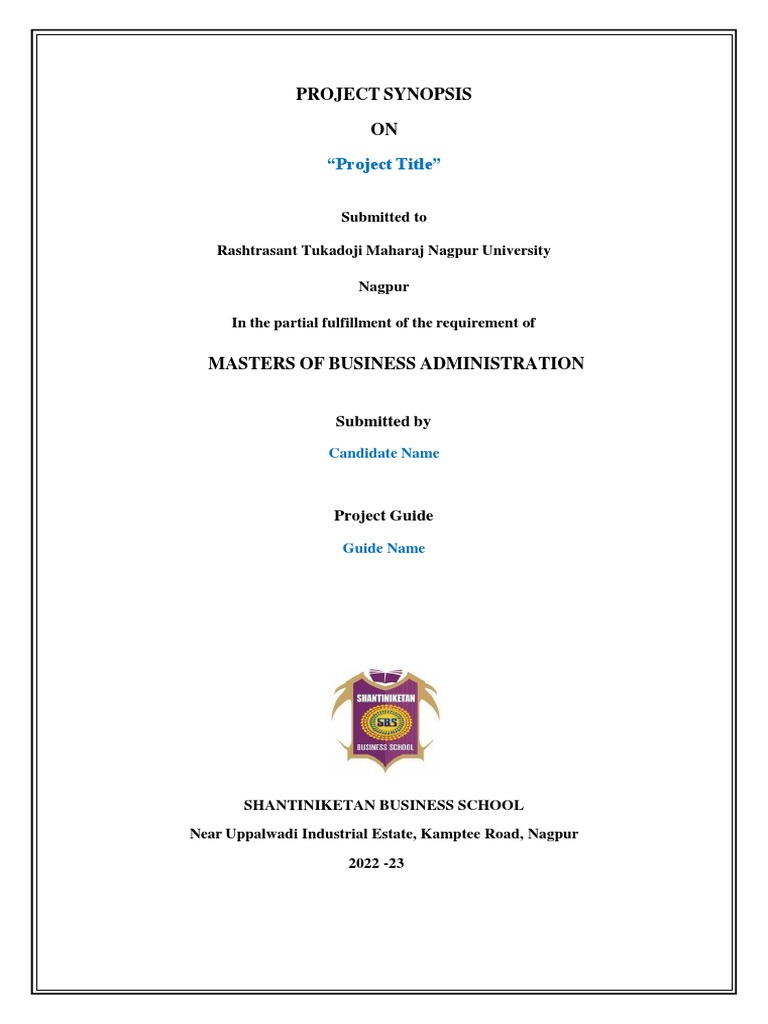 Synopsis Format | PDF