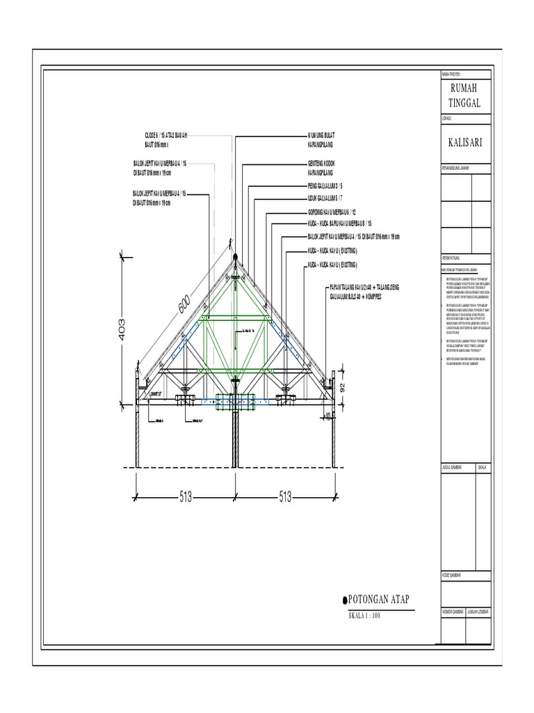 Rencana Atap Rumah Kalisari | PDF