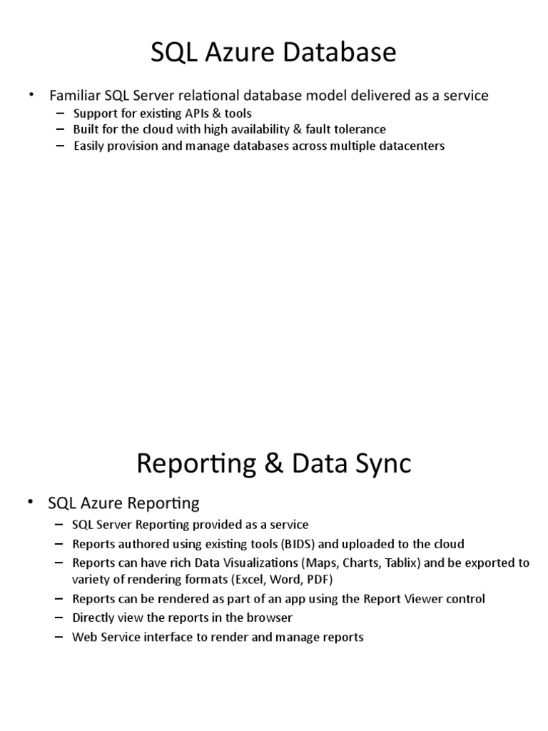 4 Windows Azure Platform Overview-2 | PDF | Microsoft Azure | Databases