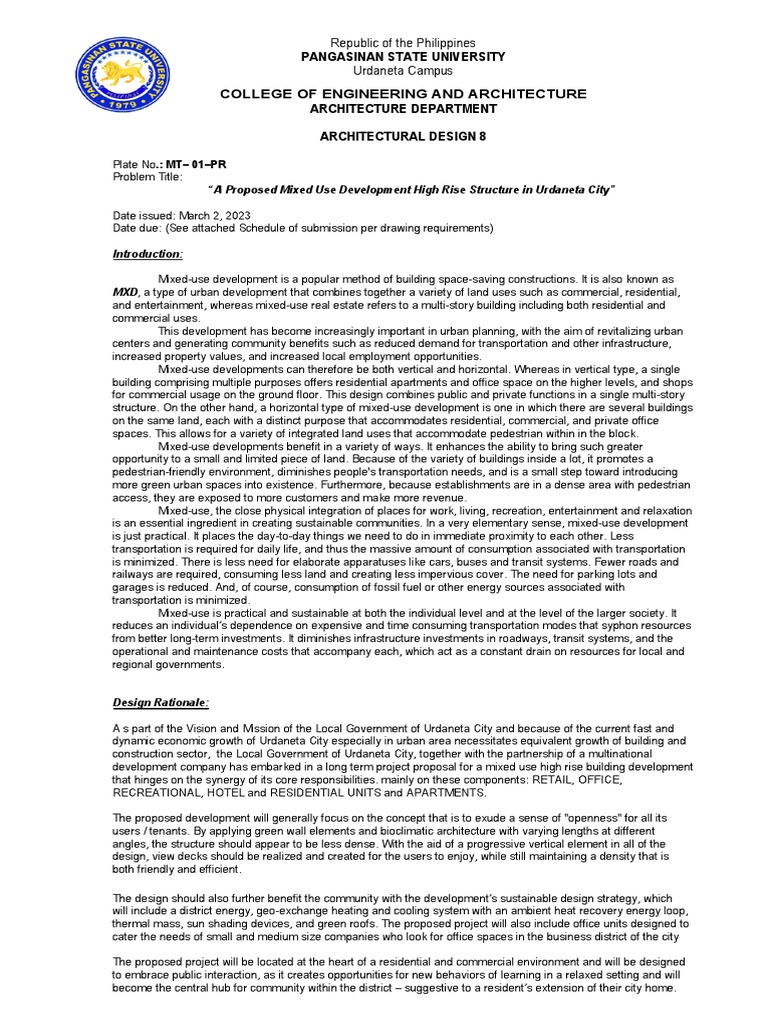 Plate MT 01 PDF | PDF | Mixed Use Development | Transport