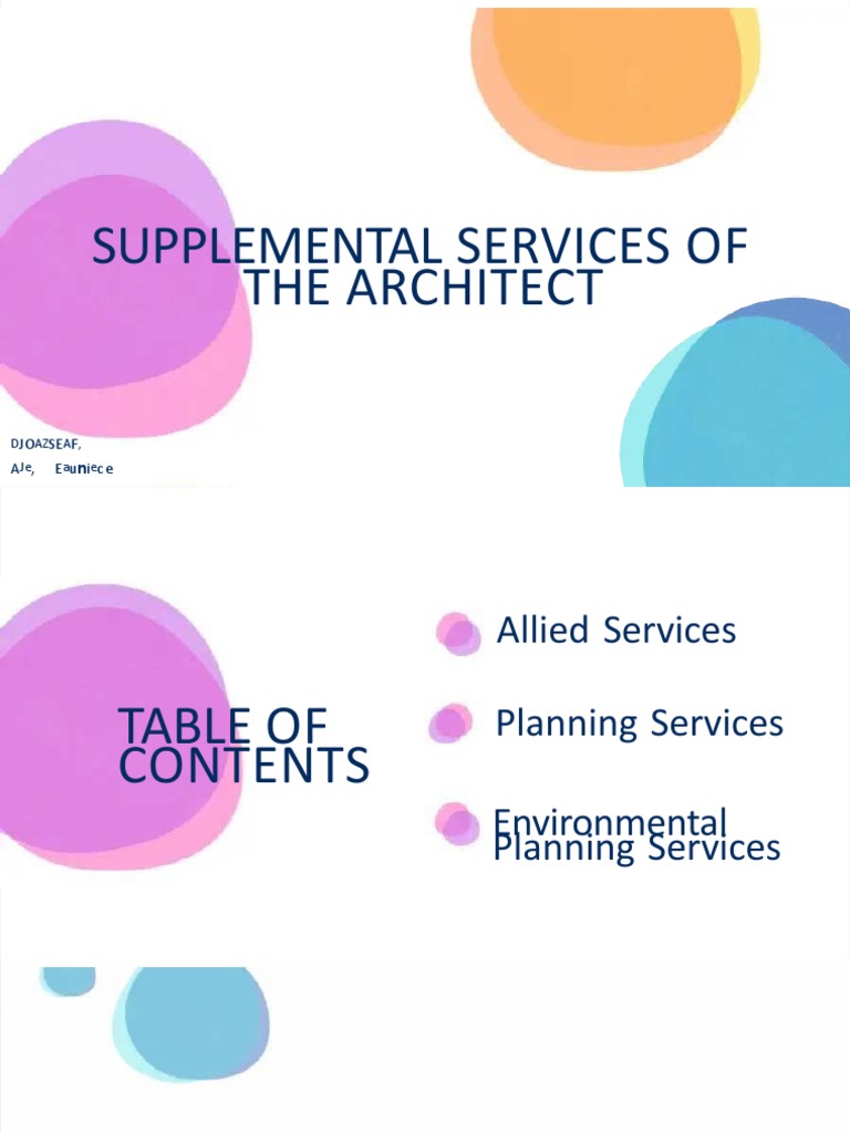 PDF Group No1 Supplemental Services of The Architect | Download Free ...