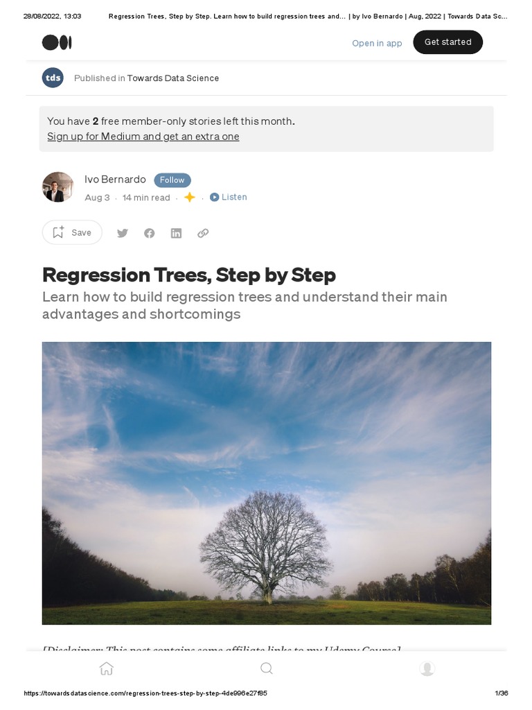 Regression Trees, Step by Step. Learn How To Build Regression Trees and - by Ivo Bernardo - Aug ...