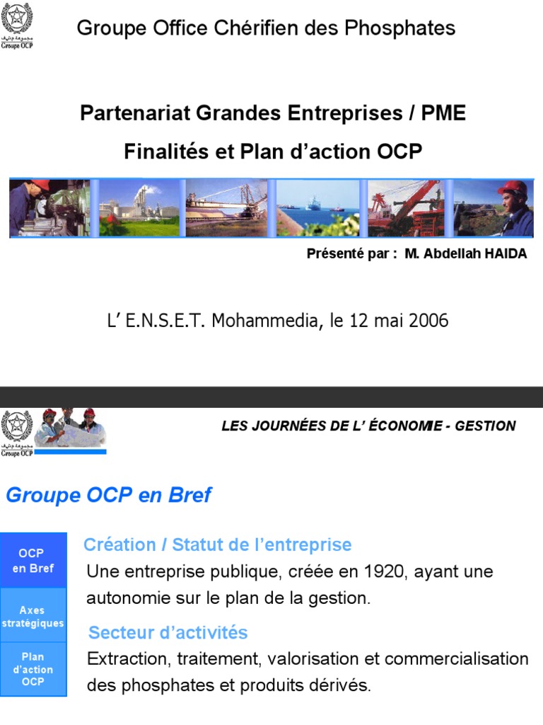 JEG2-Partenariat OCP | PDF | Petite ou moyenne entreprise | Économie