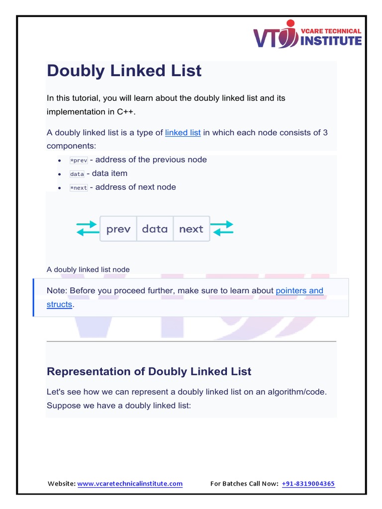 15.2 C++ Doubly Linked List | PDF | Pointer (Computer Programming) | Computer Science