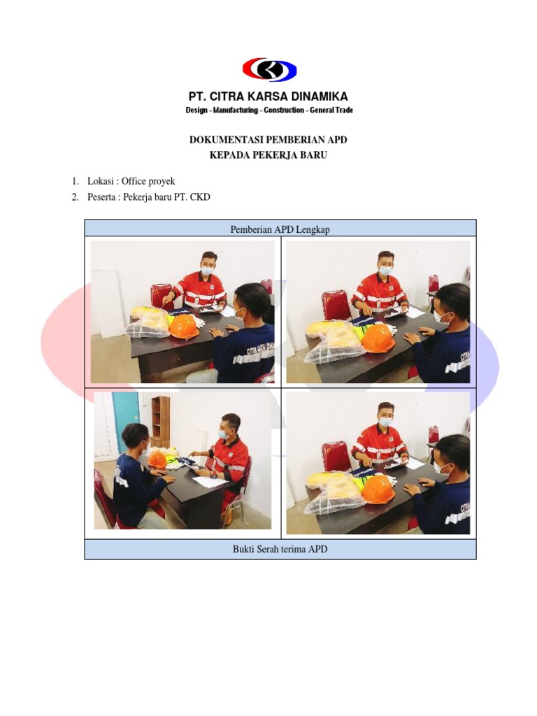 Pembagian APD Ke Pekerja | PDF