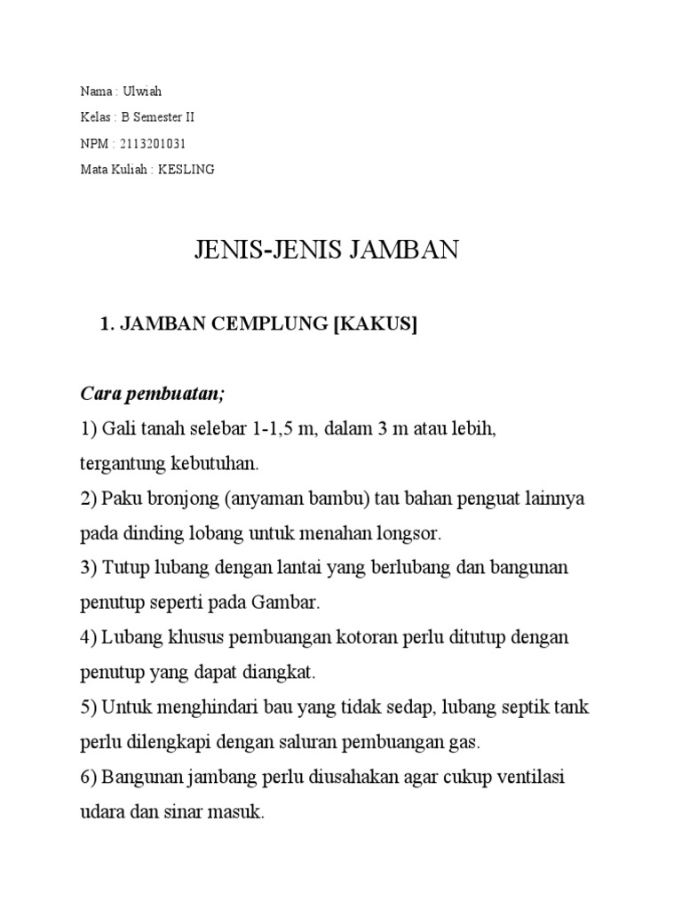 Jenis-Jenis Jamban | PDF