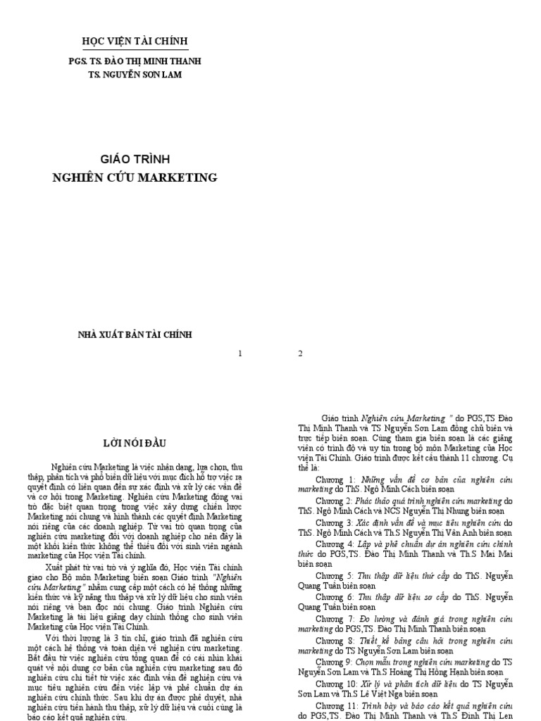 Giao Trinh Nghien Cuu Marketing | PDF