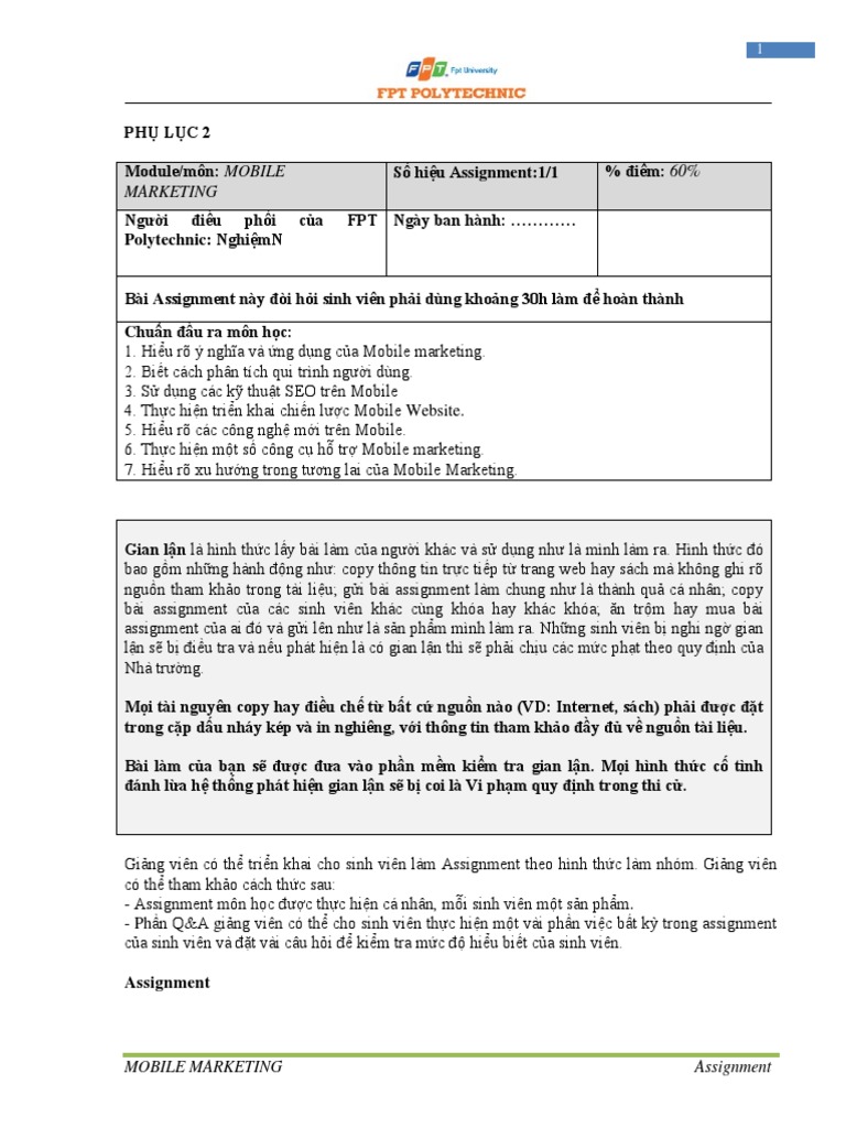 DOM201 - Mobile Marketing - Assignment | PDF