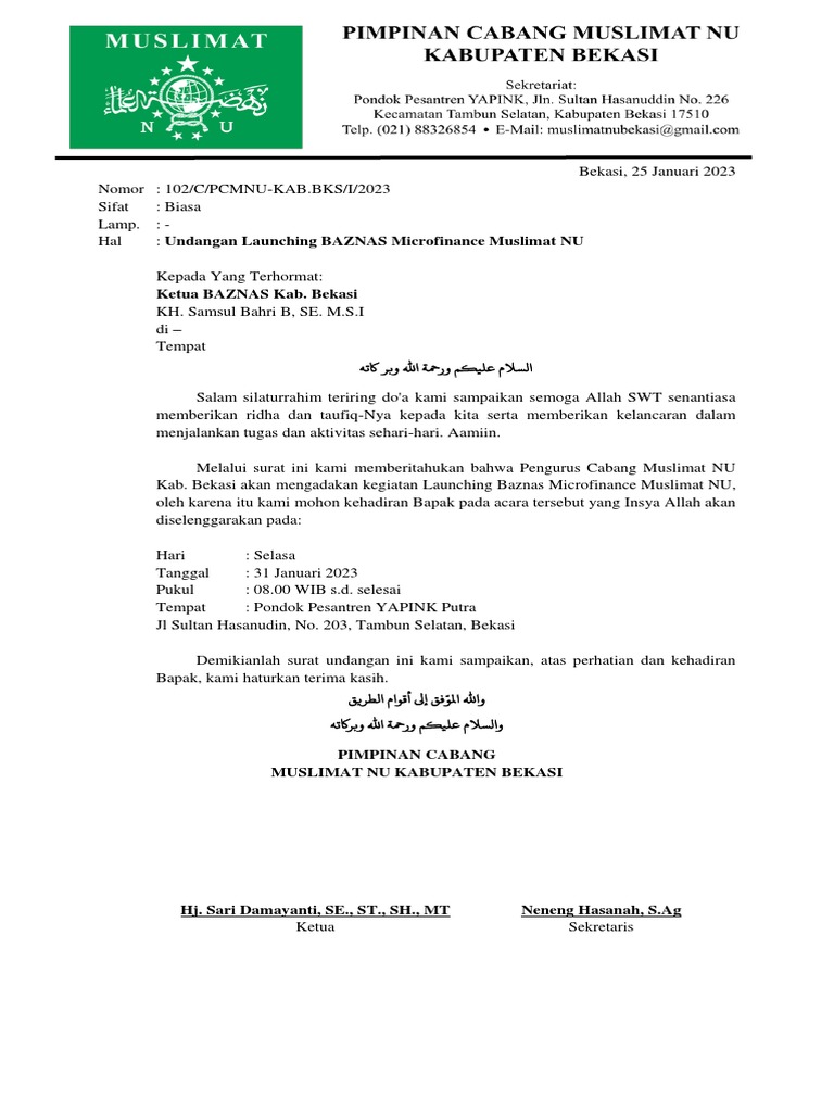 Undangan Launching Baznas Nu PDF | PDF