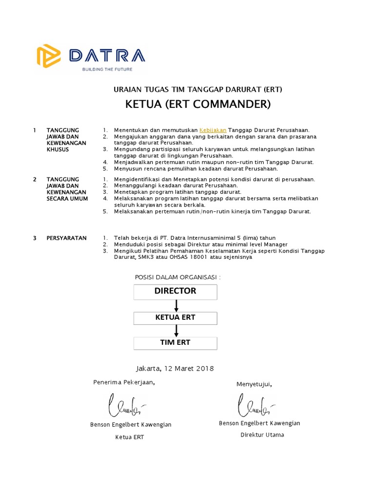 Tugas ERT Dan Nomor Telp Darurat | PDF