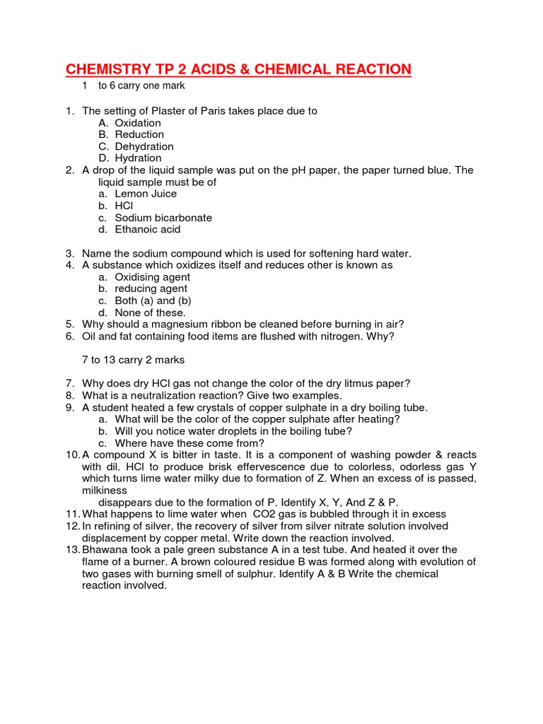 Chemistry TP 2 Acids | PDF | Cooking, Food & Wine | Technology ...