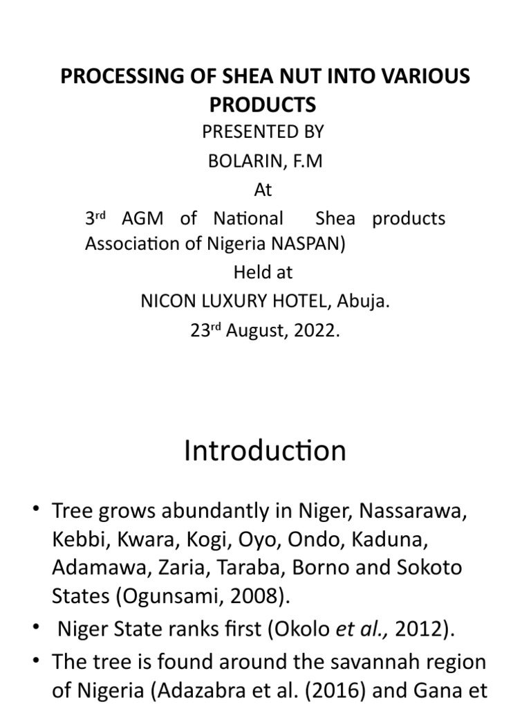 Processing of Shea Nut Into Various Products | PDF | Mechanization | Nigeria