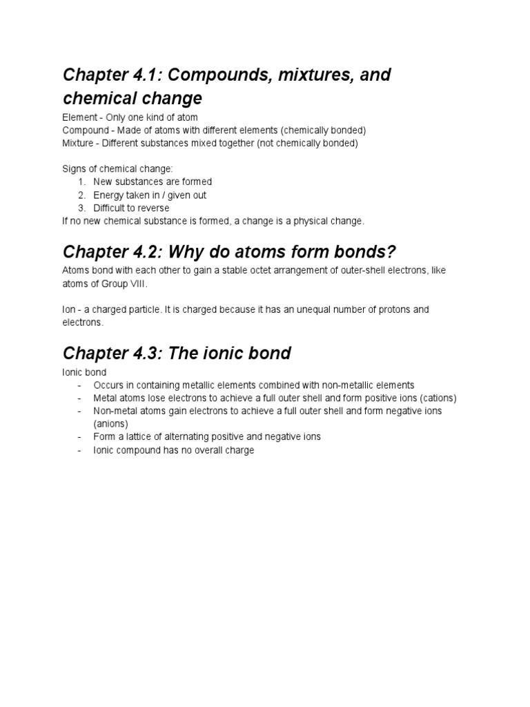 Types of Atomic Bonds Explained | PDF | Ion | Chemical Compounds