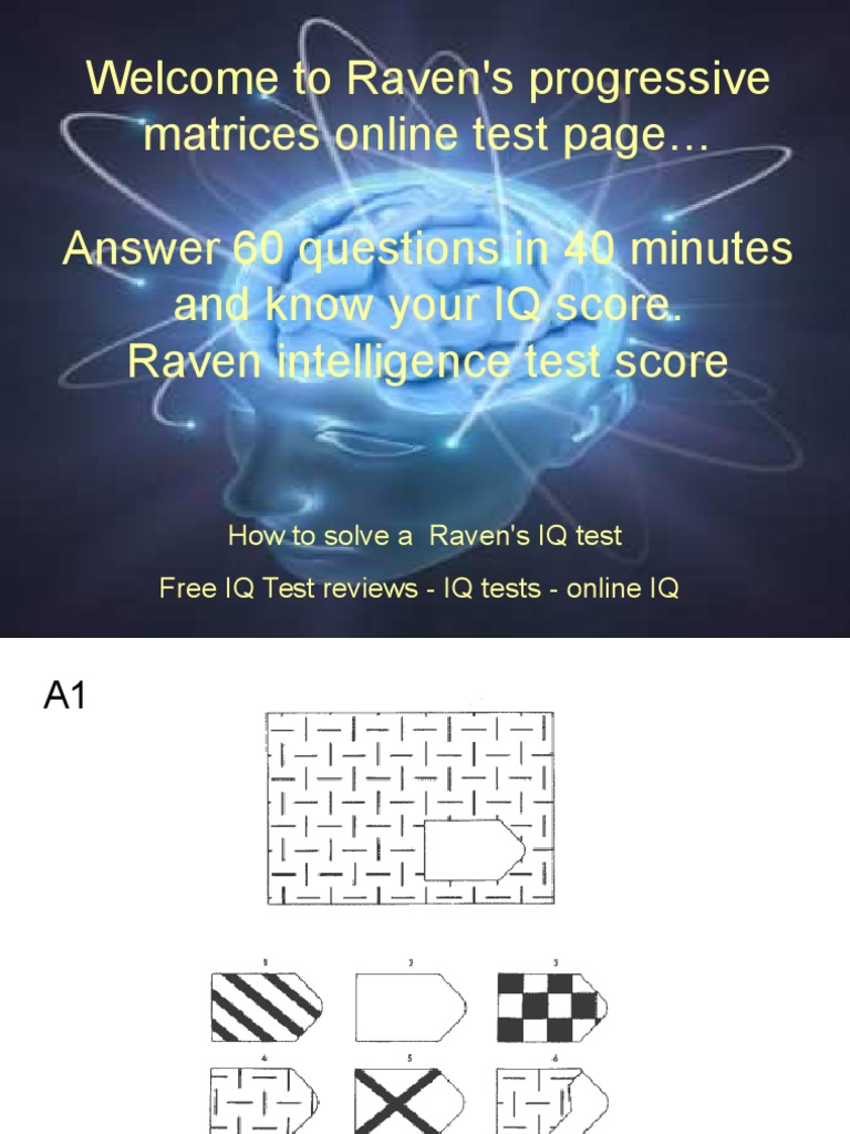 IQ Test Raven S Advanced Progressive Mat | PDF | Traditional Board ...