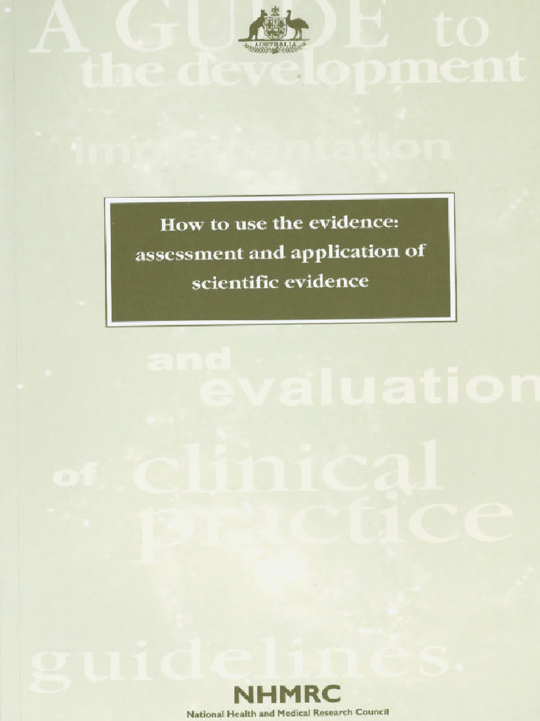 How To Use The Evidence - Assessment and Application of Scientific ...