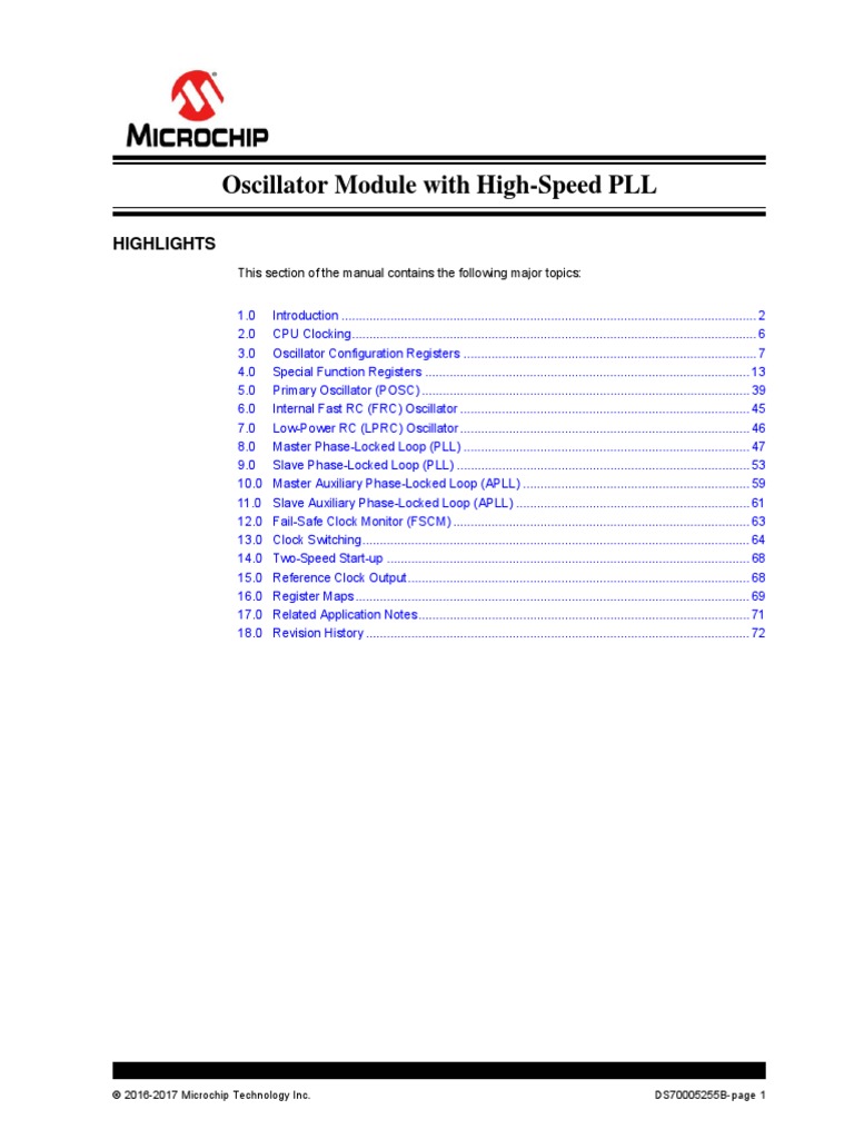 DsPIC33 PIC24 FRM Oscillator Module With High Speed PLL 70005255b | PDF | Manufactured Goods ...