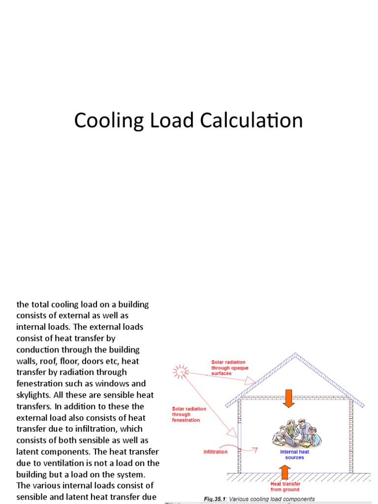 Cooling Load Calculation | PDF | Humidity | Heat Transfer