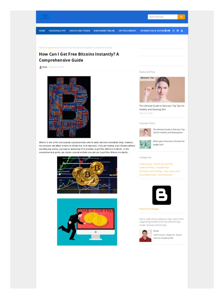 How Can I Get Free Bitcoins Instantly? A Comprehensive Guide | PDF ...