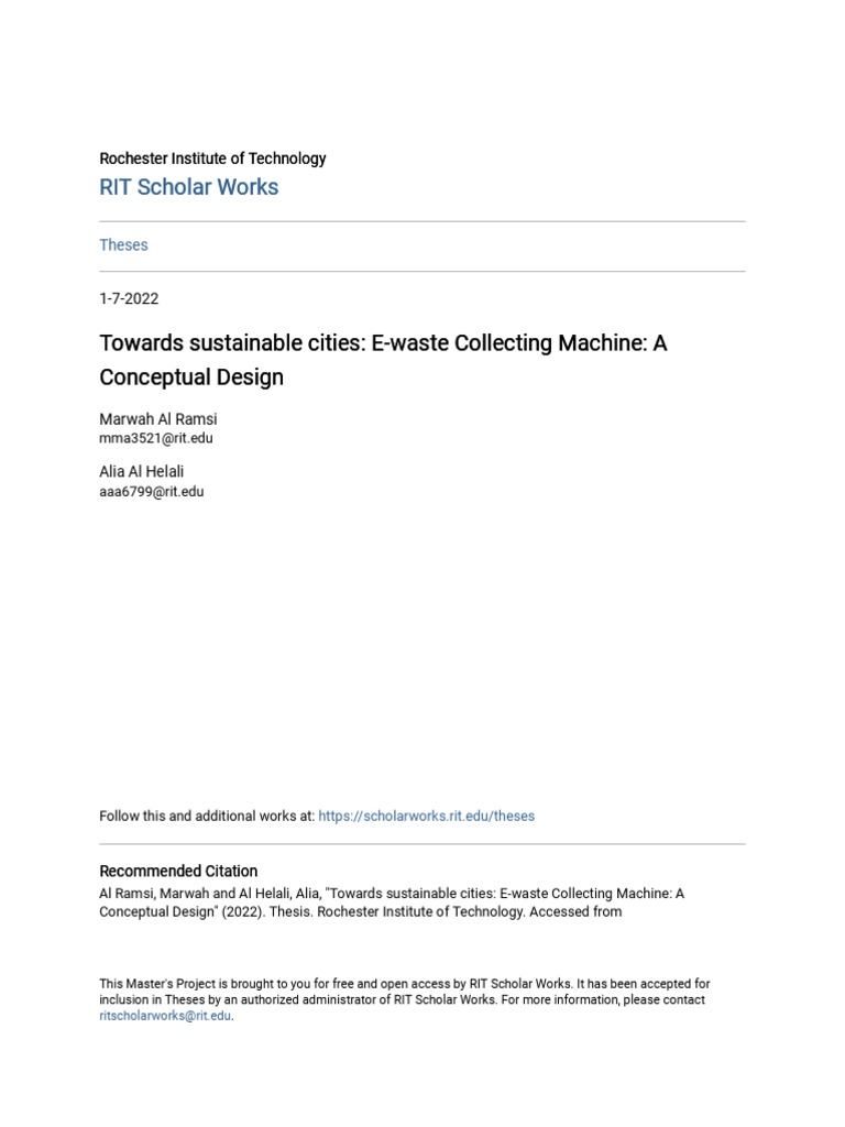 E - WASTE - MACHINE - Towards Sustainable Cities - E-Waste Collecting ...