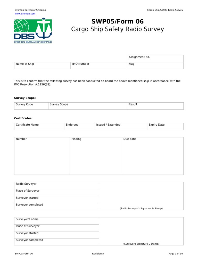 SWP05 - Form 06 | PDF