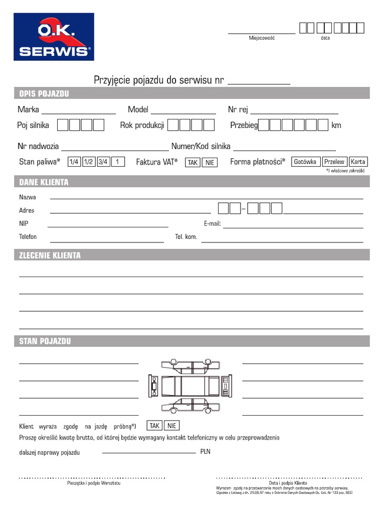 Zlecenie Serwisowe | PDF