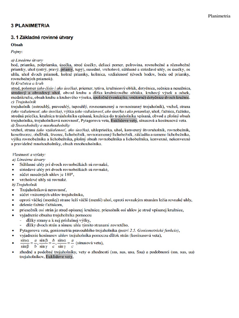 Planimetria | PDF