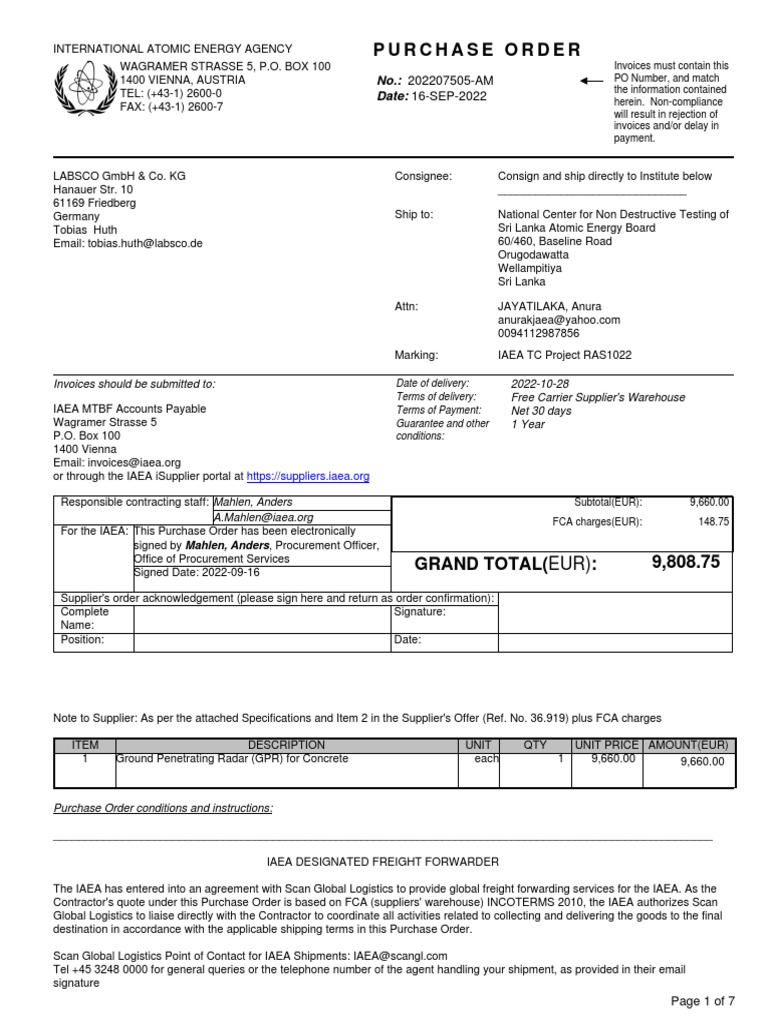 Po 84 202207505 0 Us-1 | Download Free PDF | Cargo | Receipt