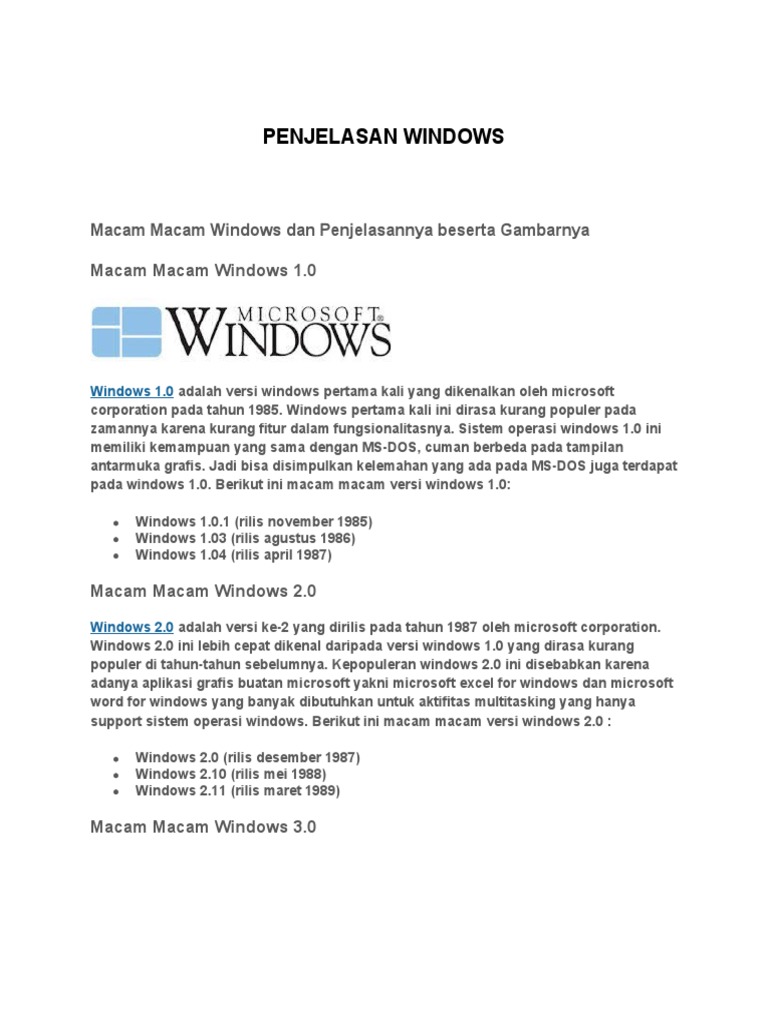 PENJELASAN WINDOWS.docx | PDF