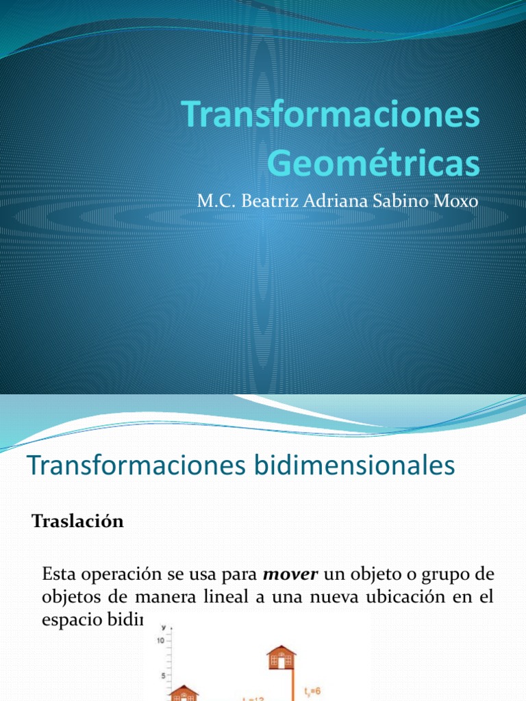Transformaciones geométricas bidimensionales: traslaciones, rotaciones ...