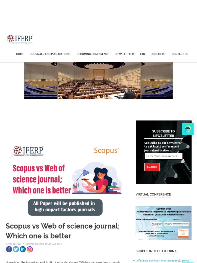 Scopus Vs Web of Science Jourmal Which One Is Better | PDF | Open Access | Academic Journal