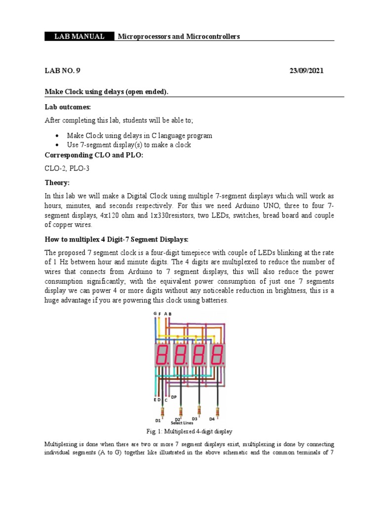 Mpi Lab No 9 | PDF | Arduino | Clock Mpi Lab No 9 | PDF | Arduino | Clock