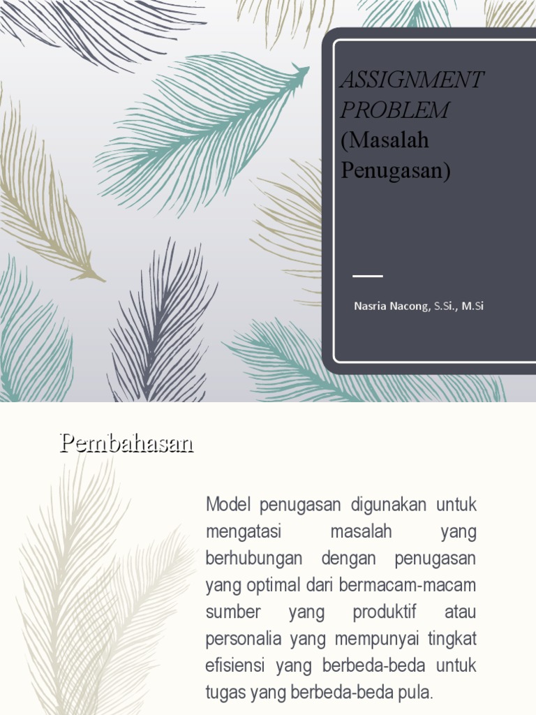 Masalah Penugasan | PDF | Metode & Bahan Ajar
