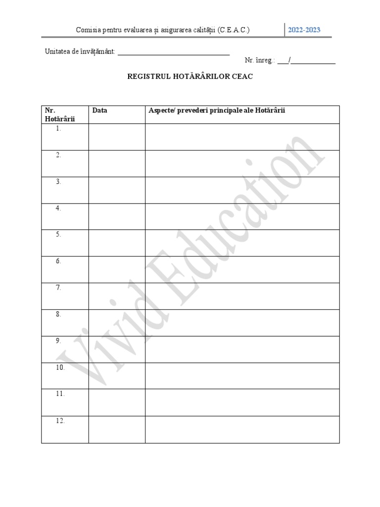 Registru Hotarari | PDF