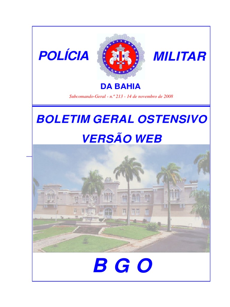 Extrato Bgo 213 2008 PDF | PDF | Polícia militar | Direito Penal