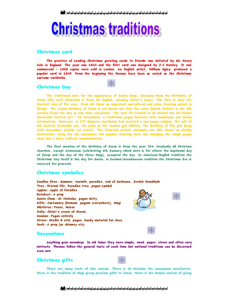Christmas Traditions | PDF | Christmas | December Observances