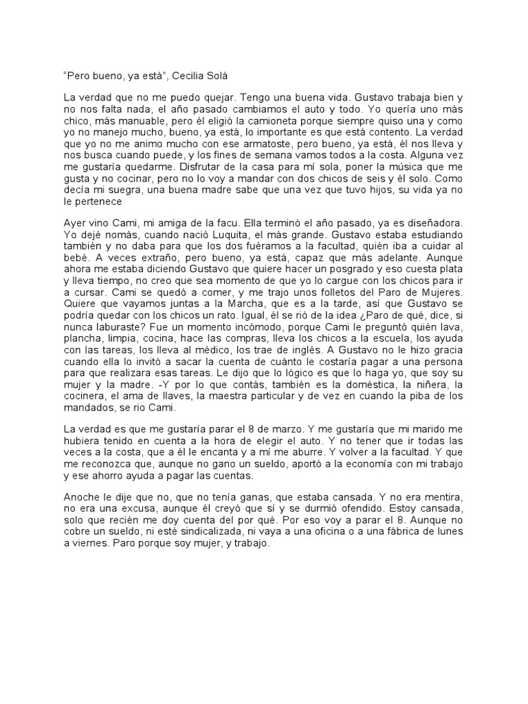 “Pero bueno, ya está”, Cecilia Solá | PDF